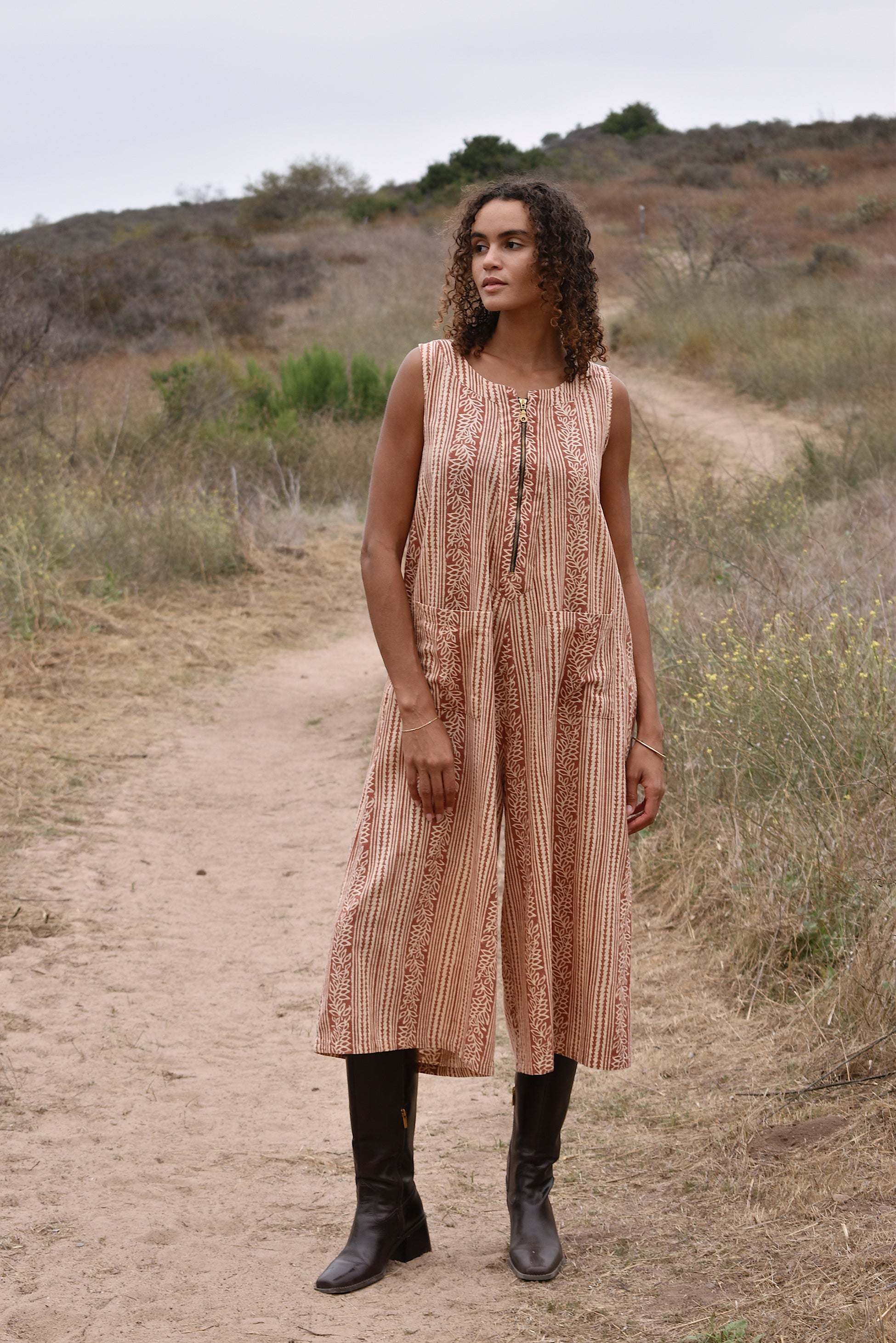 Sleeveless Boho Block Printed Jumpsuit - Taylor | From Mila – From, Mila